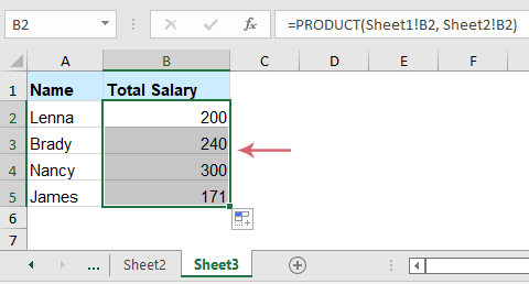 How to multiply from different sheets in Excel?