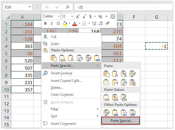 Comment Changer Les Nombres N gatifs En Positifs Dans Excel 