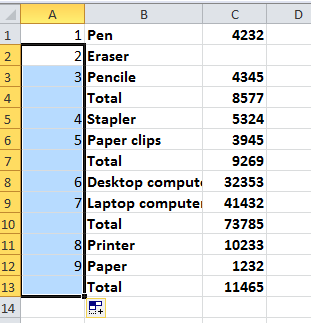 How to auto number a column based on cell value on another column in Excel?