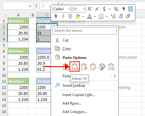 How to change or convert number to text in Excel?