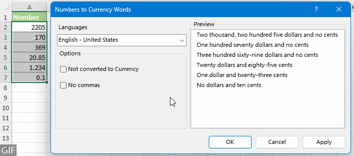 How to change or convert number to text in Excel?