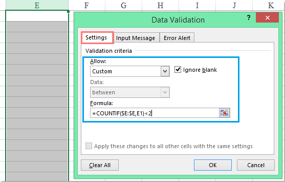 How to only allow unique values in Excel?