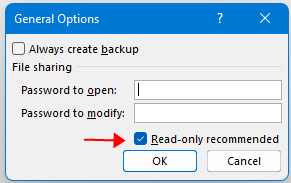 How to force to open as read only in Excel?