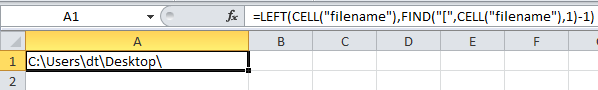 How to open containing folder of the current workbook in Microsoft Excel?