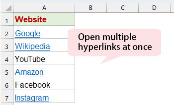 How to open multiple hyperlinks at once in Excel?