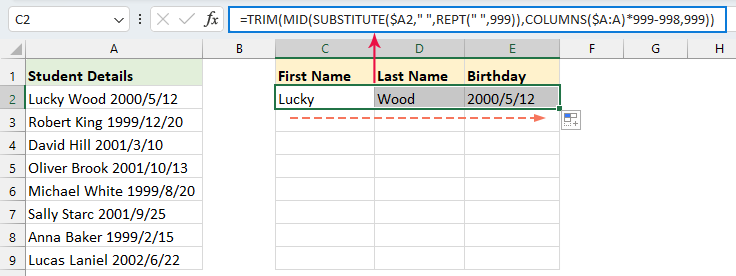 Opposite of Concatenate (split cells) in Excel – 4 easy ways