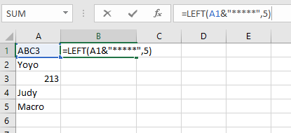How to pad cells to a fixed length in Excel?