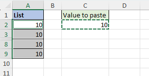 Paste one or multiple values to visible cells only in Excel