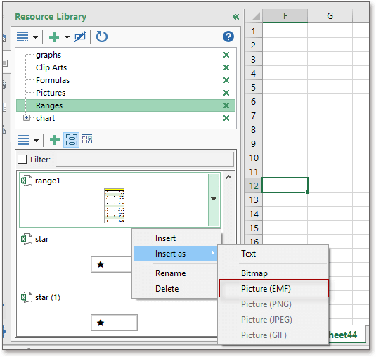 How to easily copy and pasted range or chart as picture in Excel?