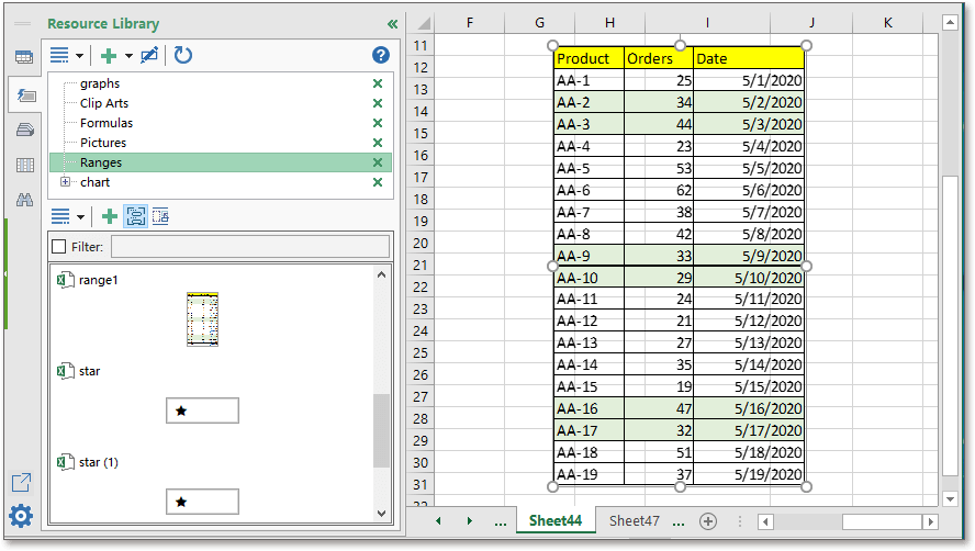 How to easily copy and pasted range or chart as picture in Excel?