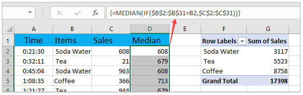 How To Calculate Median In An Excel Pivot Table 
