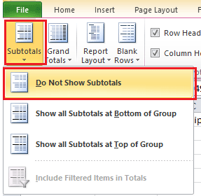 How to convert PivotTable to list in Excel?