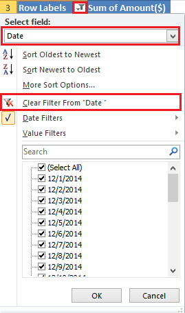 How to create and filter a pivot table in Excel 2007/2010/2013?