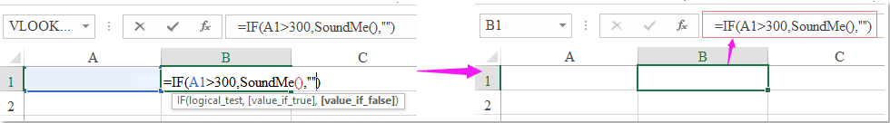 How to play a sound if a condition is met in Excel?