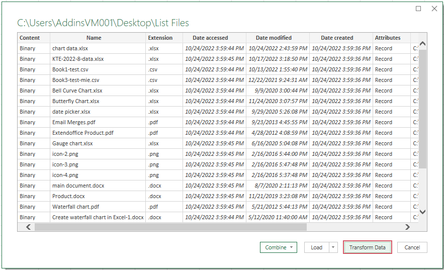 Power Query Get A List Of File Names From Folders And Sub folders