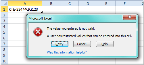 Excel Prevent Special Characters