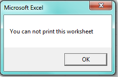 How to prevent users from printing worksheet?