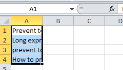 How to prevent text from spilling over to next cell in Excel?