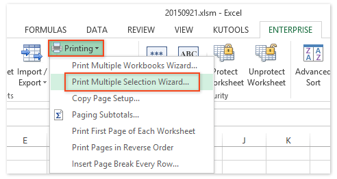 How to print multiple print areas on one page in Excel?