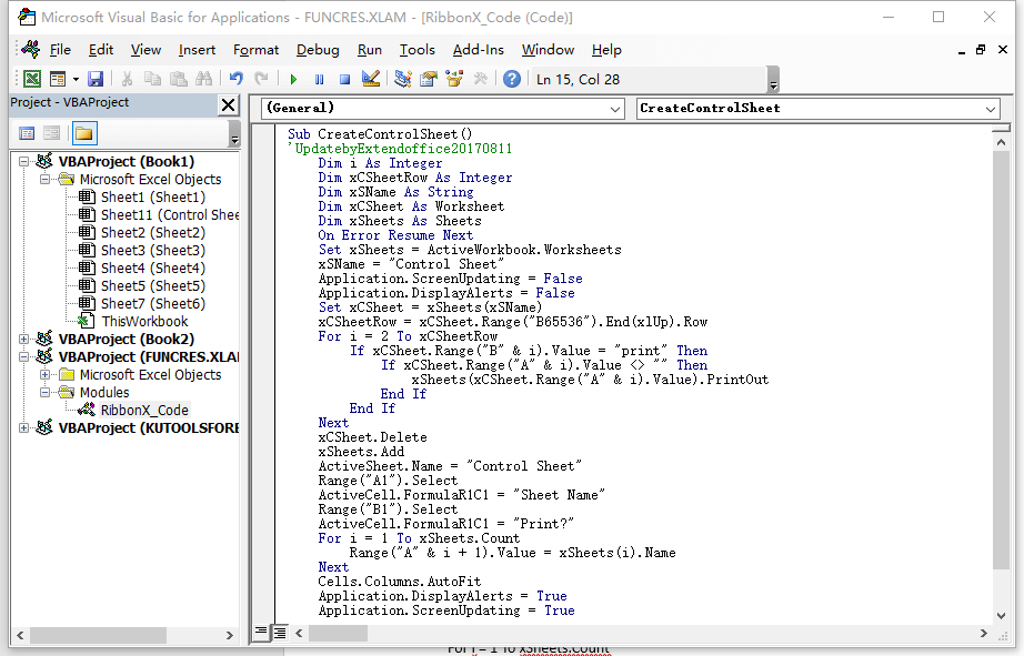 How to print specific sheet based on cell values in Excel?