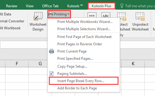 How to print X rows per page in Excel?