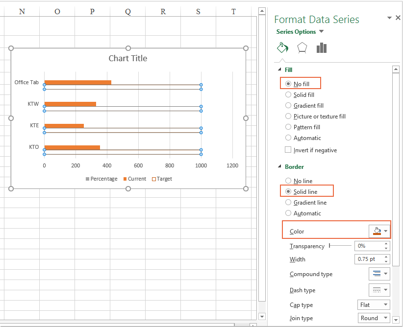 How to create progress bar chart in Excel?