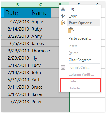 How to protect / lock hidden columns in Excel?