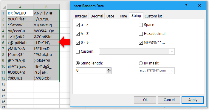 Generate random number with the given specific length in Excel
