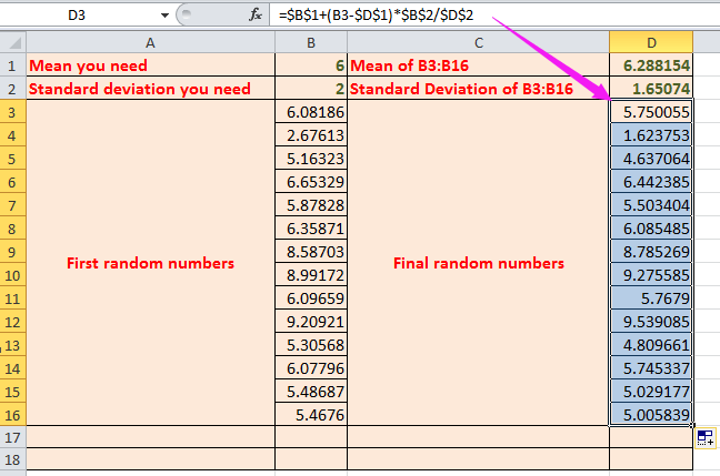Generate Random Number By Given Certain Mean And Standard Deviation In Excel