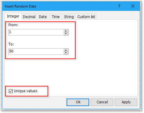 How to generate random decimal/integer numbers in Excel?