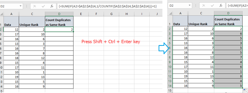 how-to-rank-duplicate-without-skipping-numbers-in-excel