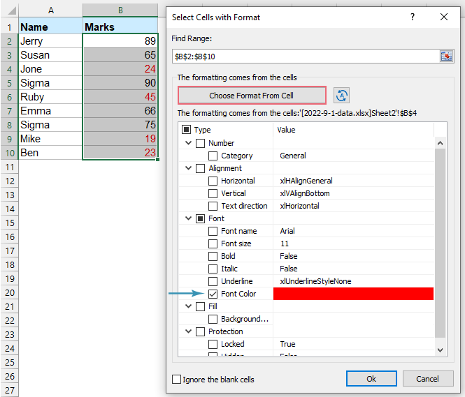 Excel If The Font Color Is Red Then Return A Specific Text Or Do Other Operations