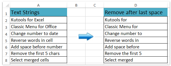 how-to-remove-all-characters-after-the-first-last-space-from-cells-in