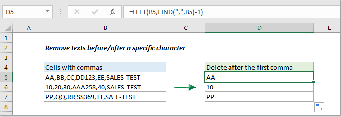 How To Remove Texts Before Or After A Specific Character From Cells In Excel 