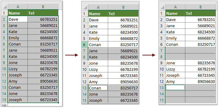 How To Remove Duplicates And Replace With Blank Cells In Excel?
