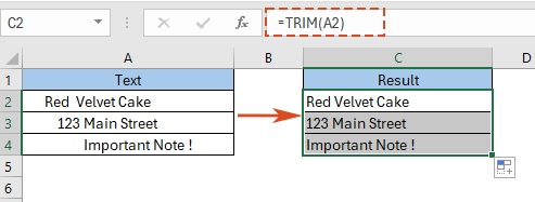 How to remove leading and trailing spaces in Excel?