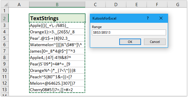 How to remove non-alphanumeric characters in Excel?