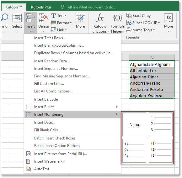How to quickly remove all numberings or bullet points from an Excel column?