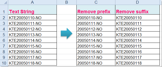 How To Remove Prefix Suffix From Multiple Cells In Excel 