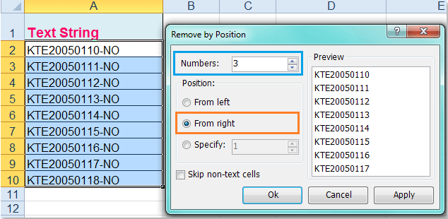 How to remove prefix / suffix from multiple cells in Excel?