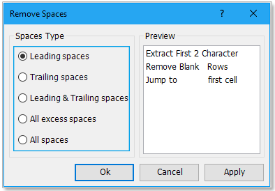How to remove leading and trailing spaces in Excel cells?