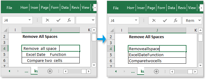 How to remove leading and trailing spaces in Excel cells?