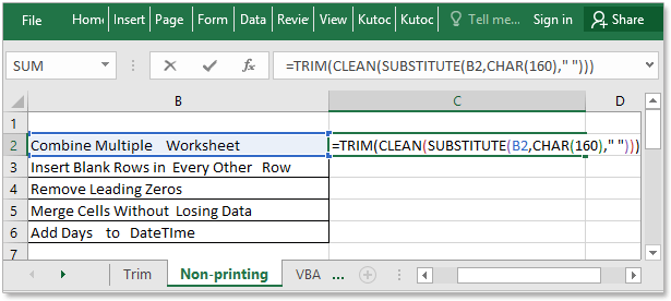 How To Remove Leading And Trailing Spaces In Excel Cells 
