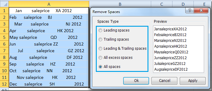 How To Remove Spaces Between Character And Numbers Within Cells In Excel 