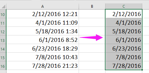 How to remove time from date in Excel?