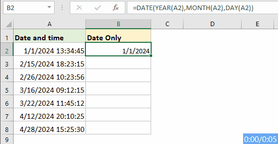 Remove time from date / timestamp in Excel – 4 easy ways