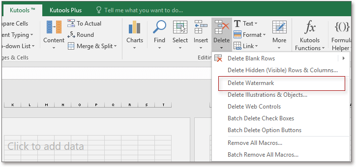 How to quickly remove watermark in Excel?