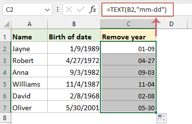 Remove or hide year from date in Excel – 3 quick ways
