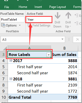 How to rename group or row labels in Excel PivotTable?