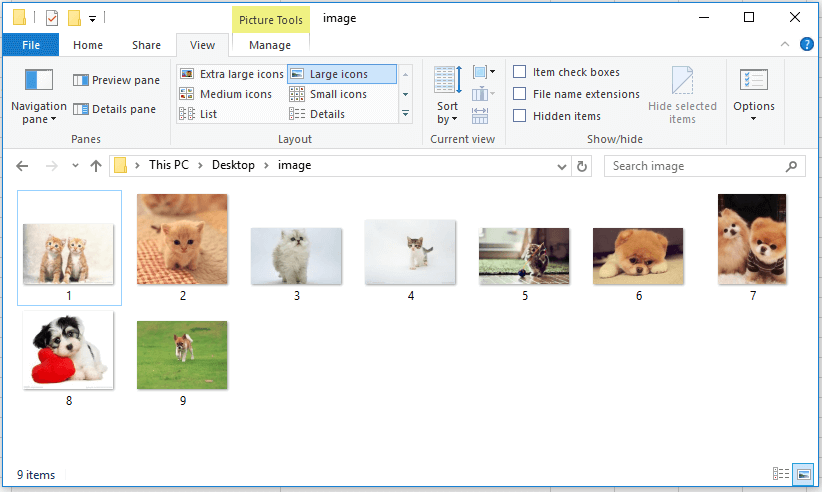 How to rename all images names in a folder according to a list of cells in Excel?